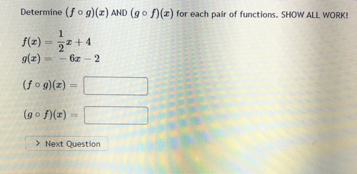 Solved Determine (fog)(2) AND (gºf)(x) for each pair of | Chegg.com