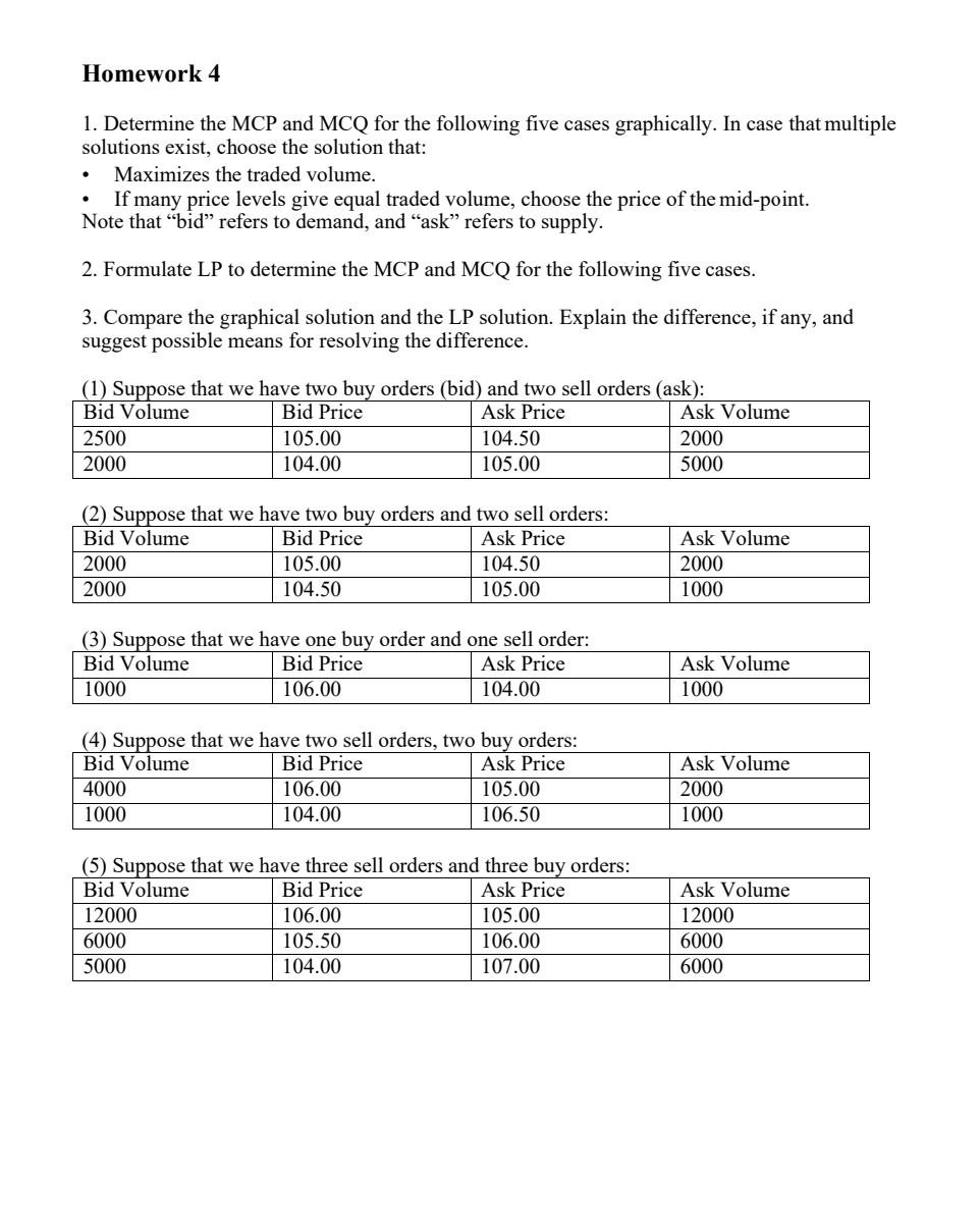 Homework 4 1. Determine the MCP and MCQ for the | Chegg.com