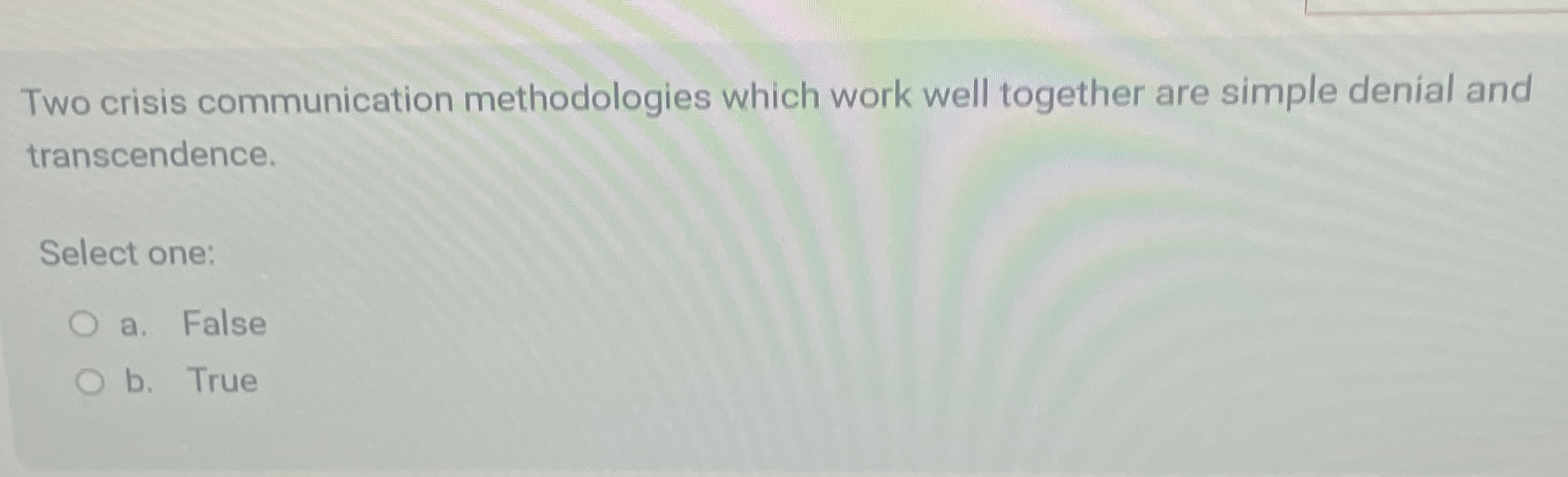 Solved Two crisis communication methodologies which work | Chegg.com