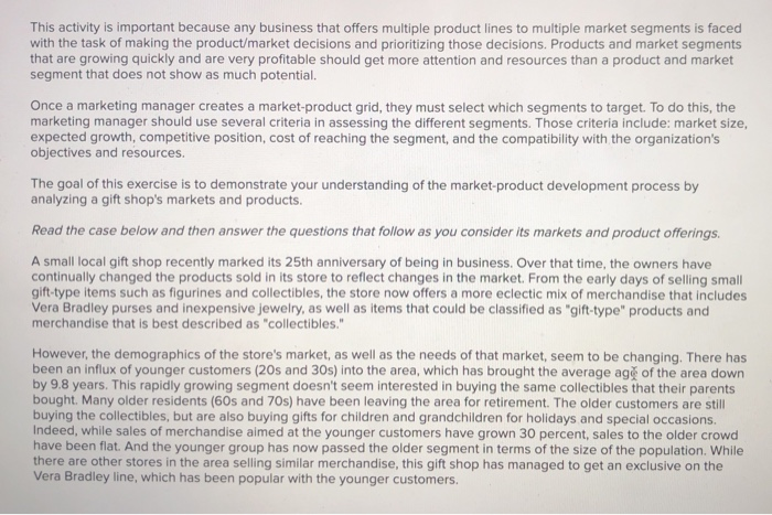 Solved This activity is important because any business that | Chegg.com