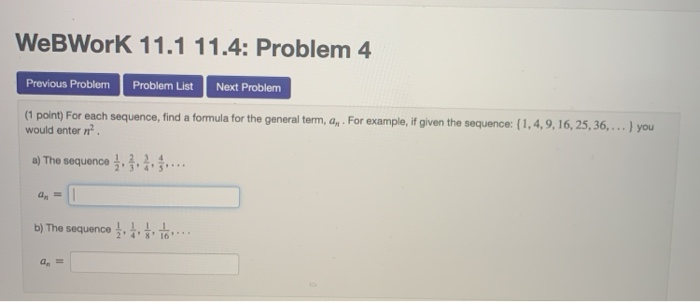 Solved Webwork 11 1 11 4 Problem 4 Previous Probler Problem