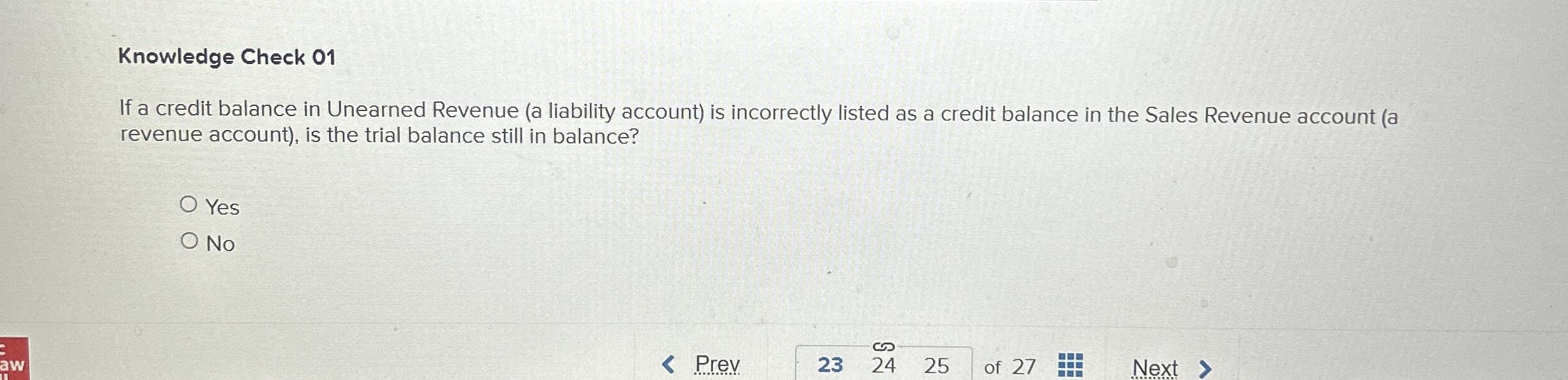 Knowledge Check 01If a credit balance in Unearned | Chegg.com