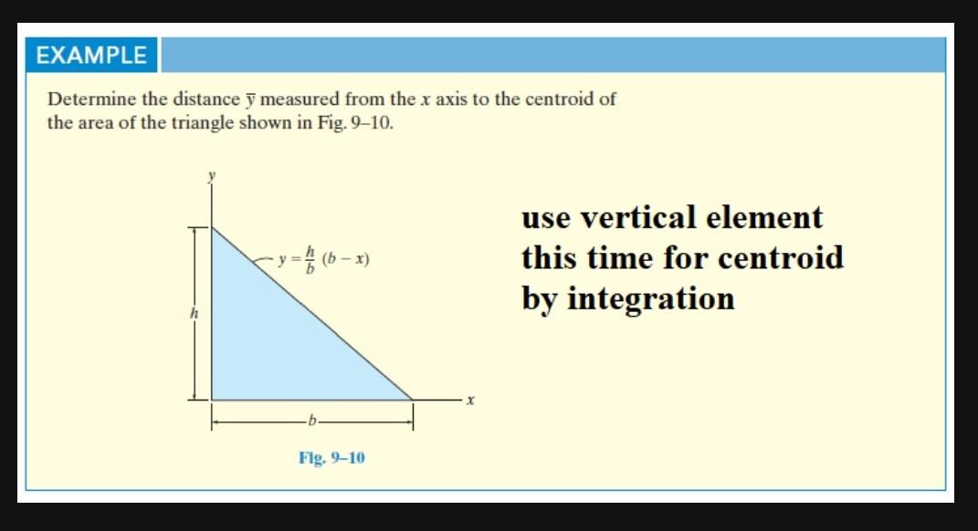 Solved EXAMPLE Determine the distance y measured from the x | Chegg.com