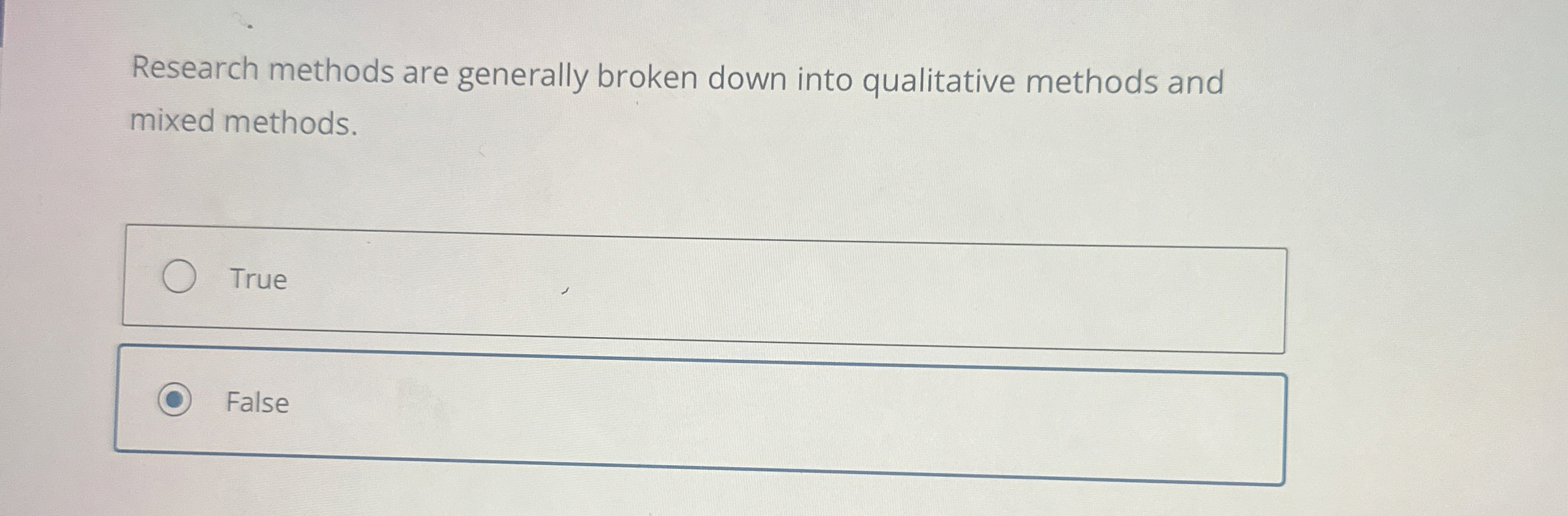 Solved Research methods are generally broken down into | Chegg.com