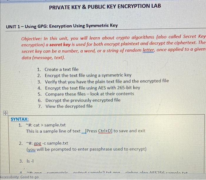 Solved Objective: In this unit, you will learn about crypto | Chegg.com