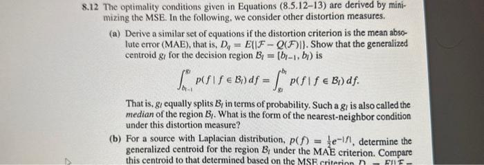Solved 8.12 The optimality conditions given in Equations | Chegg.com