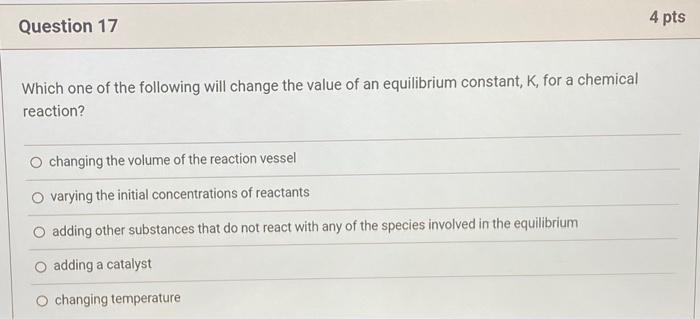 Solved Which one of the following will change the value of | Chegg.com