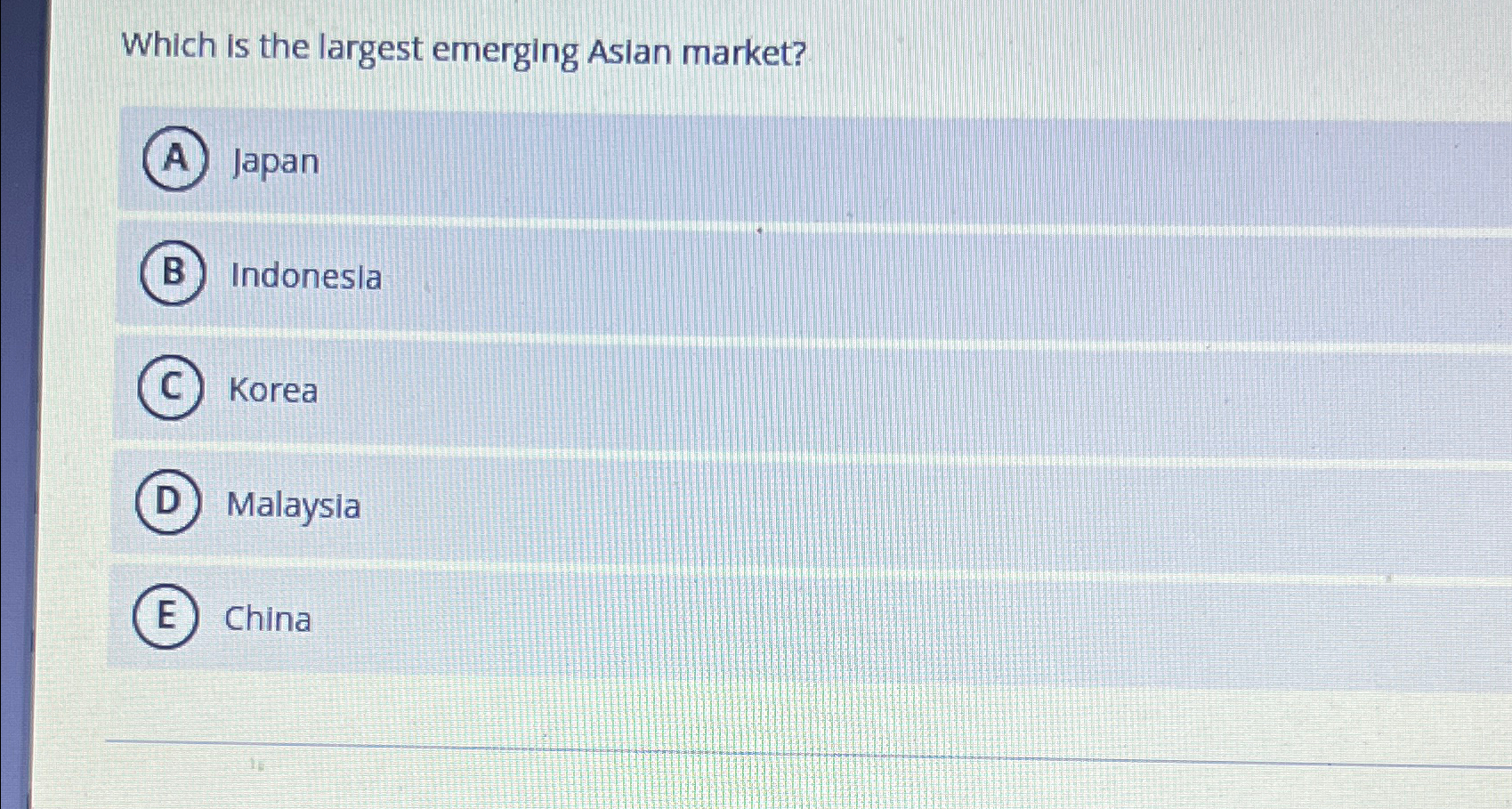 Solved Which is the largest emerging Aslan | Chegg.com