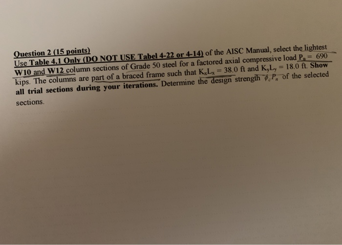 Solved Question 2 (15 points) Use Table 4.1 Only (DO NOT USE | Chegg.com