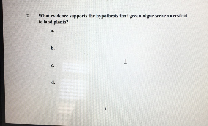 Solved 2. What evidence supports the hypothesis that green | Chegg.com