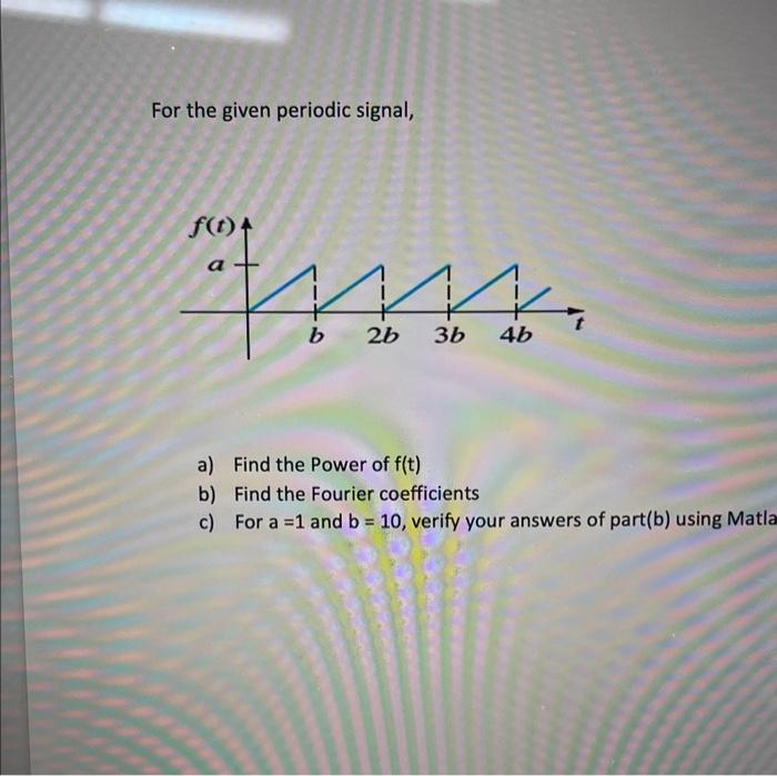 Solved For the given periodic signal, a) Find the Power of | Chegg.com
