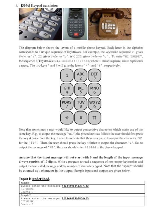 Solved 4. [30% Keypad translation The diagram below shows | Chegg.com