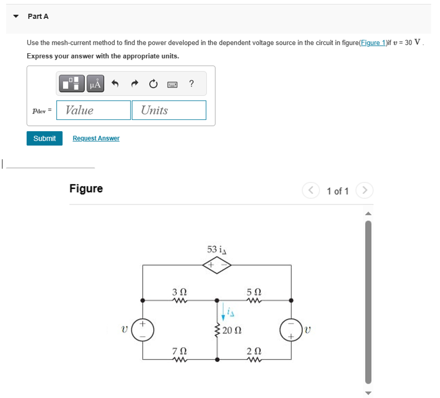 Solved Part AUse the mesh-current method to find the power | Chegg.com