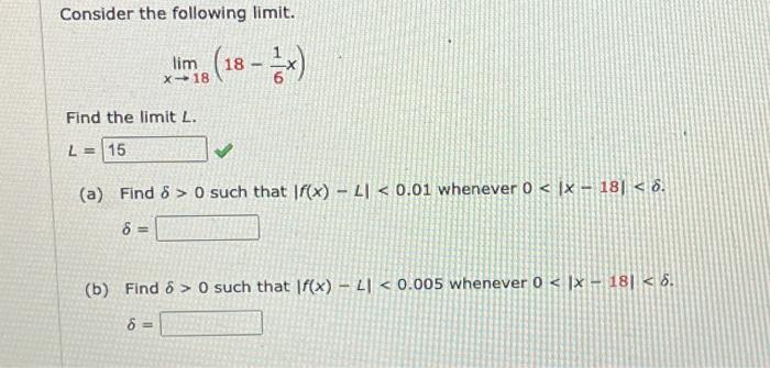 Solved Find the limit L. limx→−3(3x+7) L= Use the ε−δ | Chegg.com
