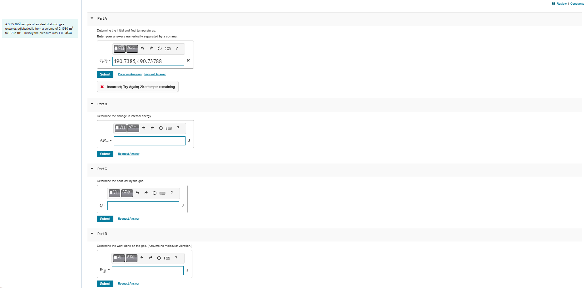 Solved please solve all parts Part ADetermine the initial | Chegg.com