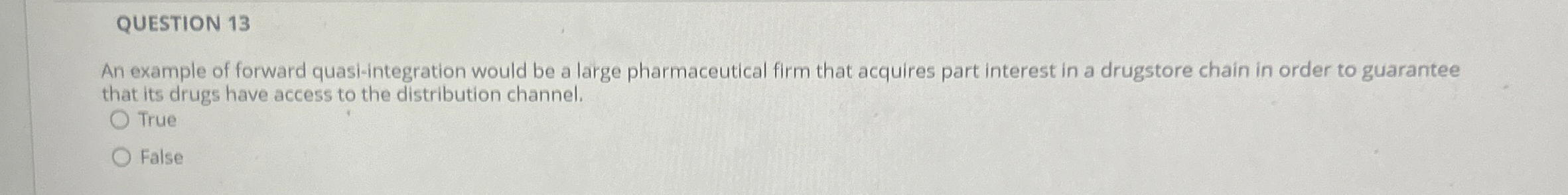 Solved QUESTION 13An example of forward quasi-integration | Chegg.com
