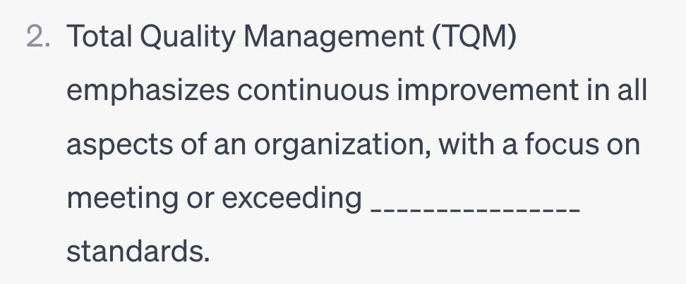 Solved 2. Total Quality Management (TQM) emphasizes | Chegg.com
