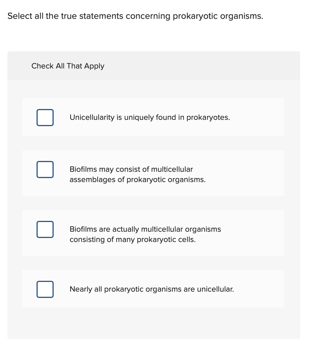 Solved Select all the true statements concerning prokaryotic | Chegg.com