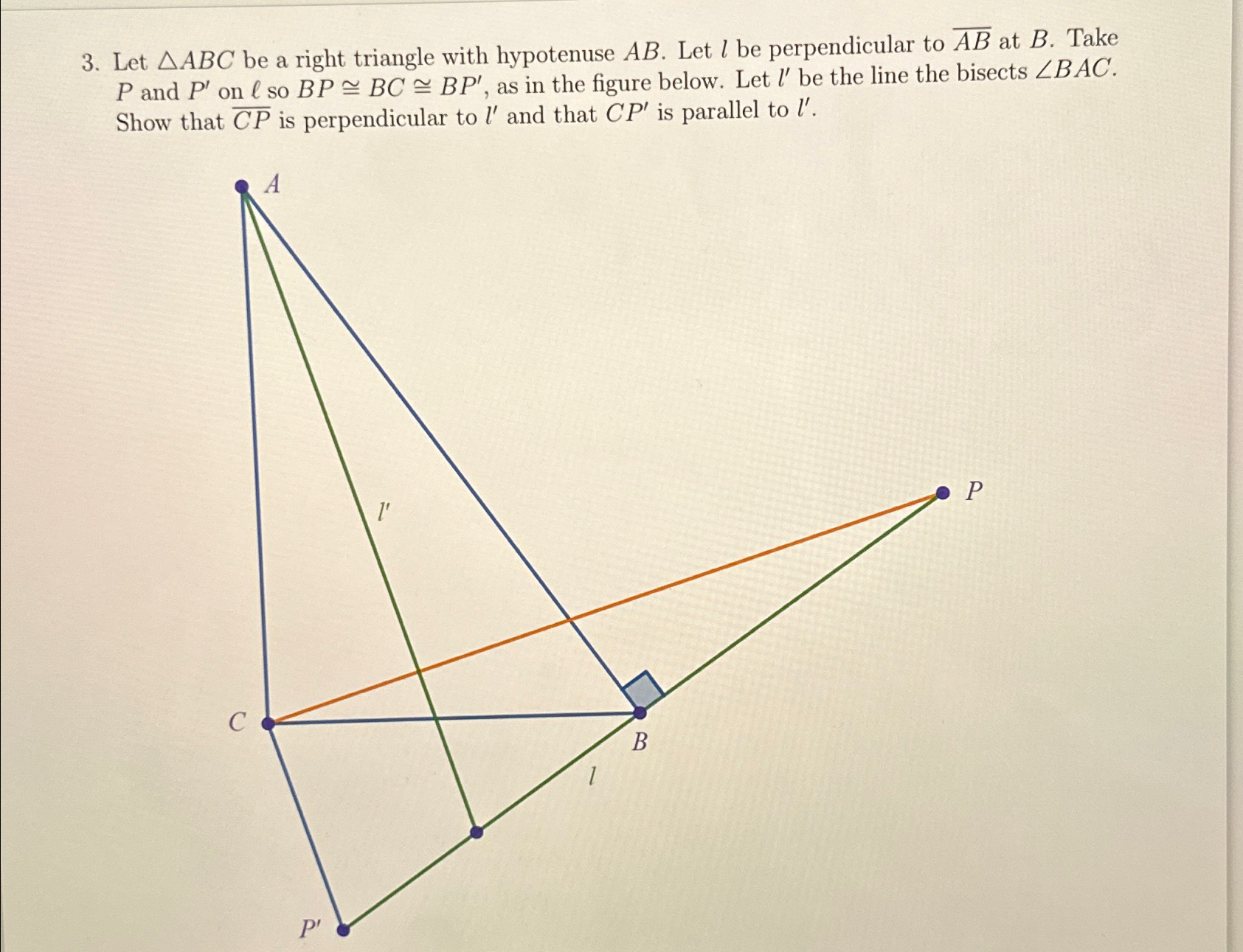 Solved Let ????ABC ﻿be a right triangle with hypotenuse AB. | Chegg.com