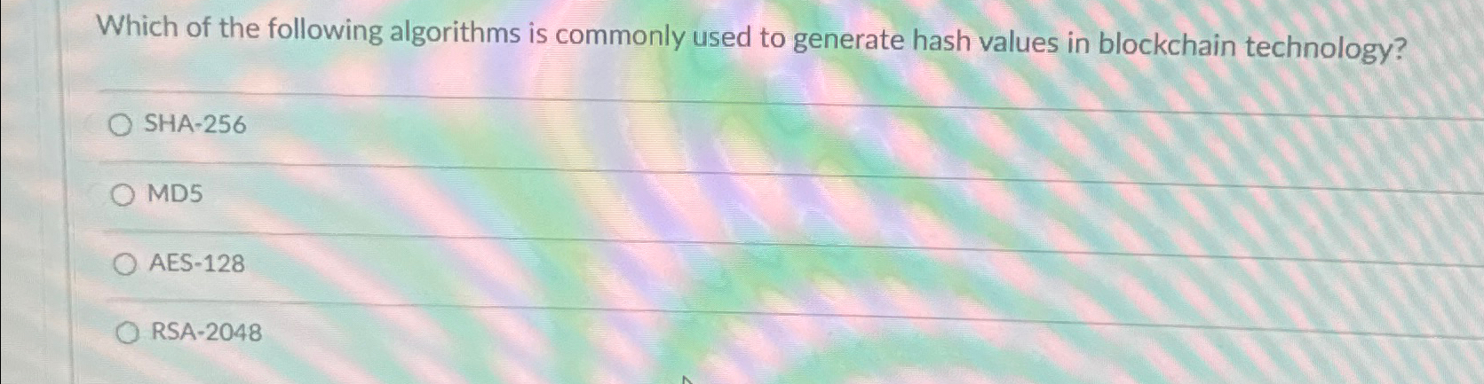Solved Which of the following algorithms is commonly used to | Chegg.com