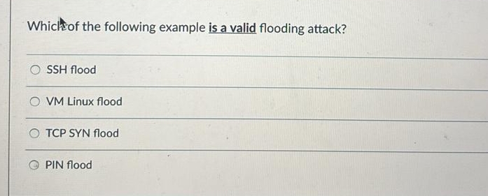 Solved Whickof the following example is a valid flooding | Chegg.com