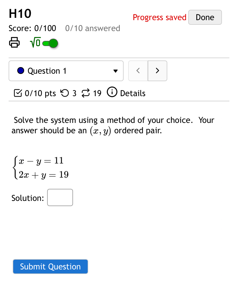 Solved H10Progress savedScore: 0100010 ﻿answered02010 | Chegg.com