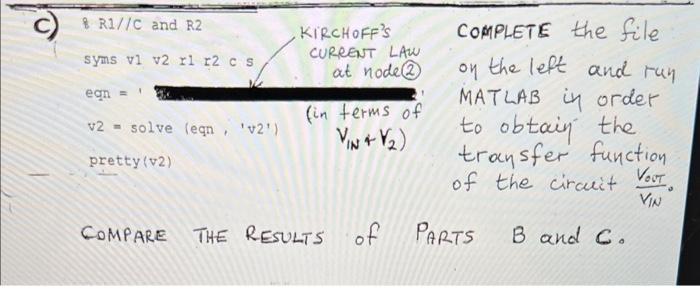 Solved COMPLETE the file on the left and run MATLAB in order | Chegg.com