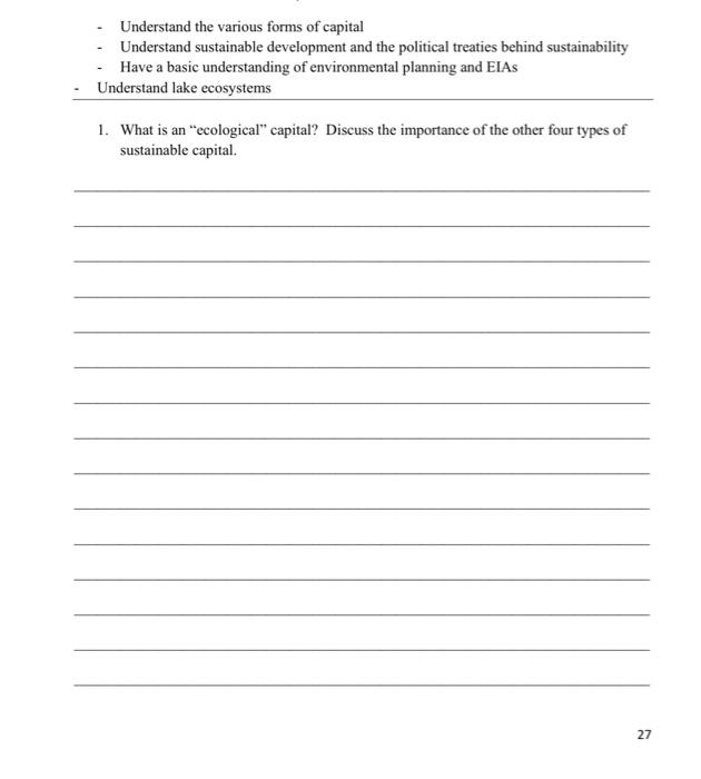 Solved - Understand the various forms of capital - | Chegg.com