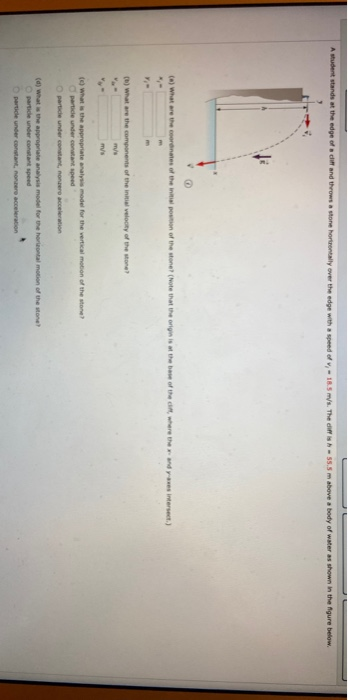 Solved A Mudent stands at the edge of a dull and throws a | Chegg.com