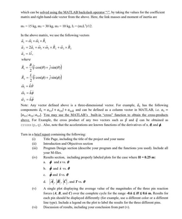 Solved linear system of equations. You may use the MATLAB | Chegg.com
