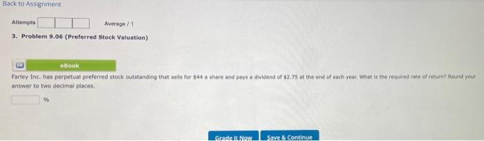 Solved Back to Assignment Attempts Average / 1 3. Problem | Chegg.com