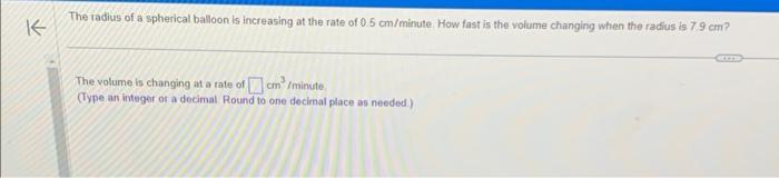 Solved The radius of a spherical balloon is increasing at | Chegg.com