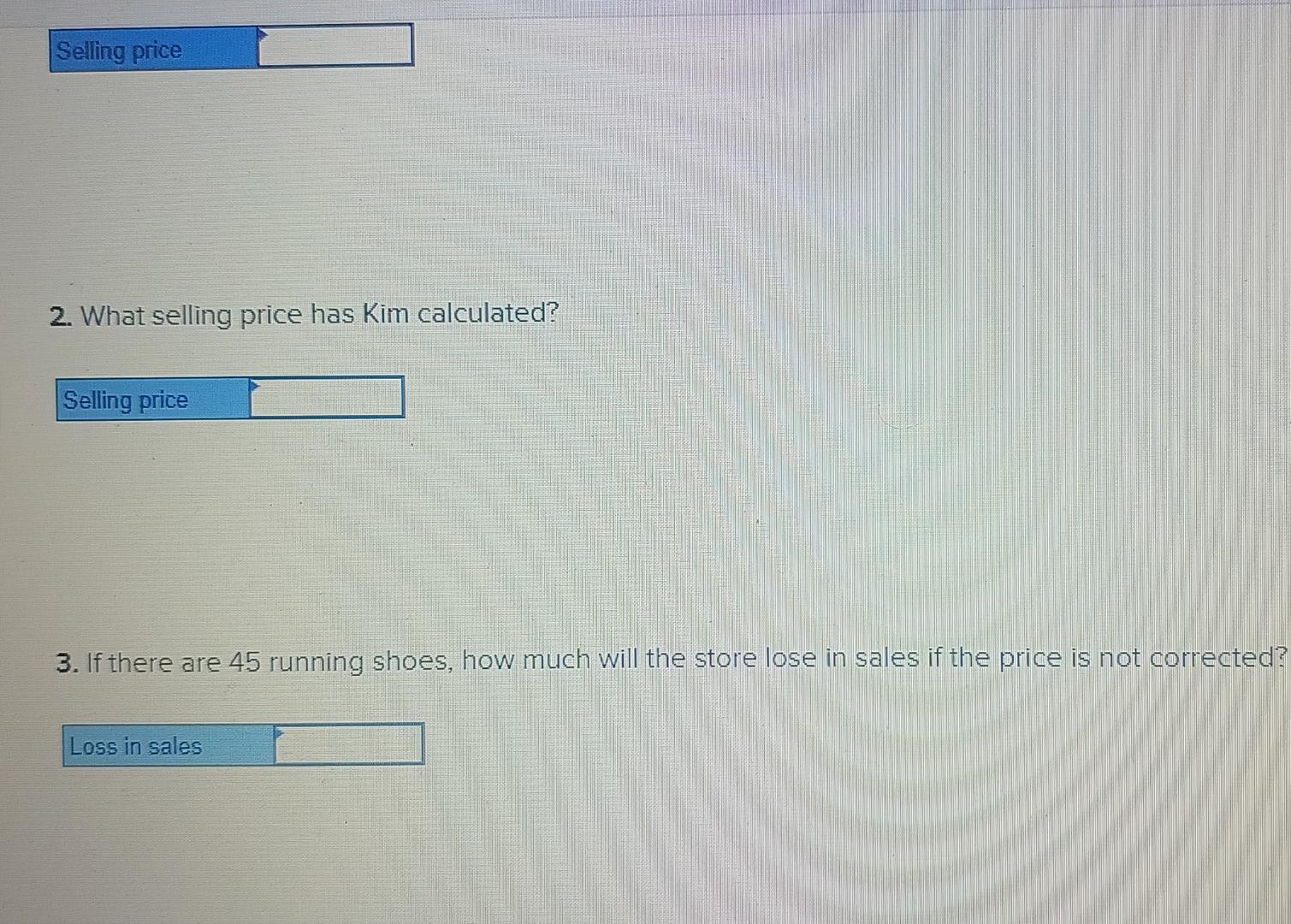 Solved Kim works at a sports store and needs to determine | Chegg.com
