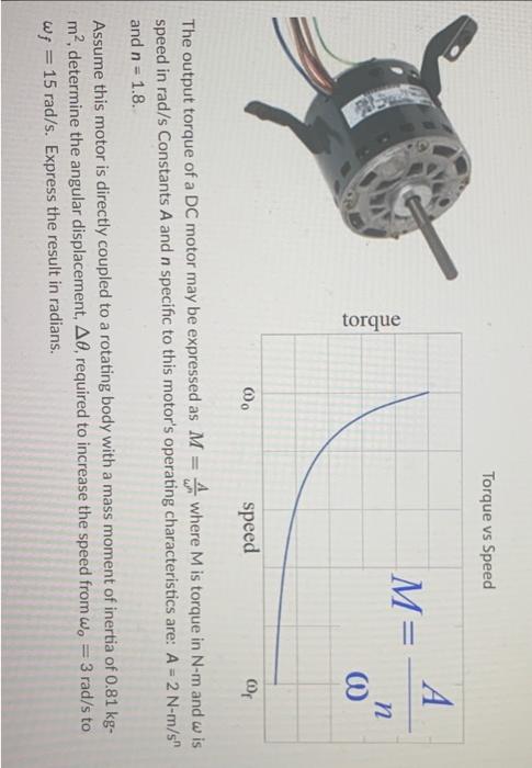 Solved Torque vs Speed The output torque of a DC motor may | Chegg.com