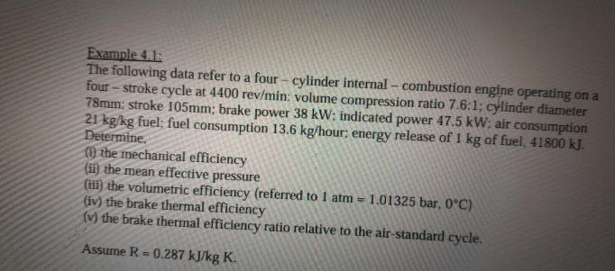 Solved Example 4.1:The following data refer to a four - | Chegg.com