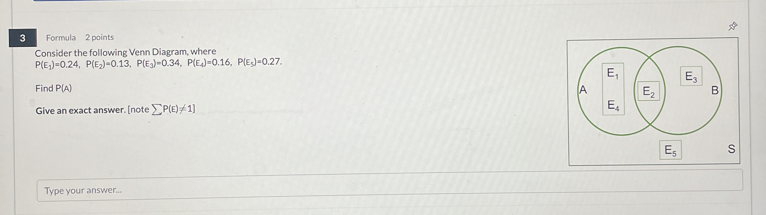 3Formula2 ﻿pointsConsider the following Venn Diagram, | Chegg.com