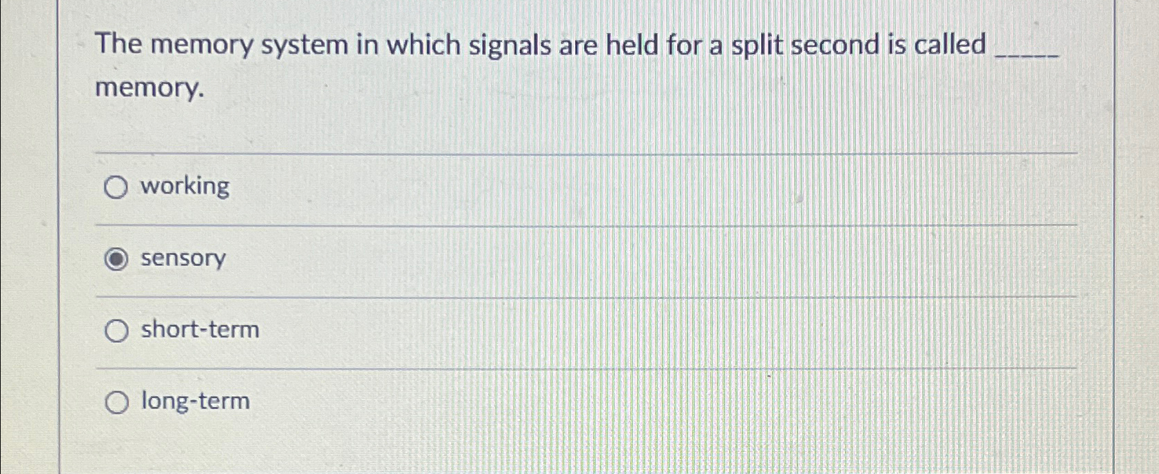 Solved The memory system in which signals are held for a | Chegg.com