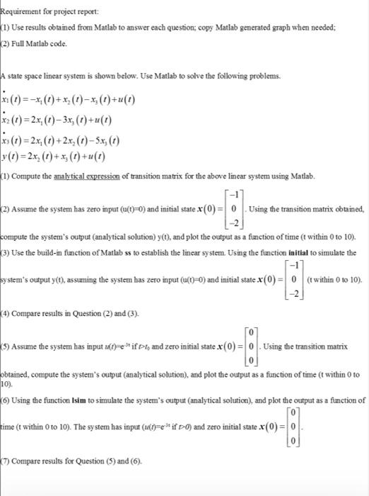 Solved Requirement for project report: (1) Use results | Chegg.com
