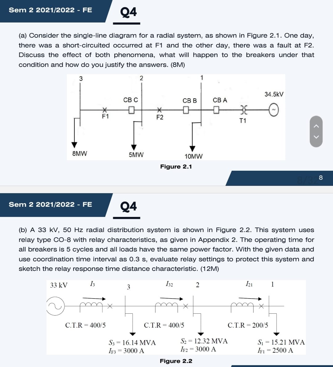 (a) ﻿Consider the single-line diagram for a radial | Chegg.com