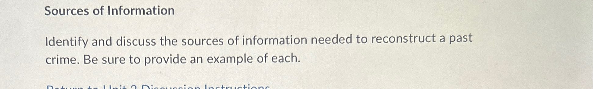 Solved Sources of InformationIdentify and discuss the | Chegg.com