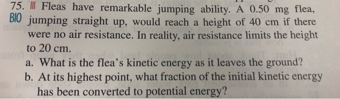 Solved 75. I Fleas have remarkable jumping ability. A 0.50 | Chegg.com