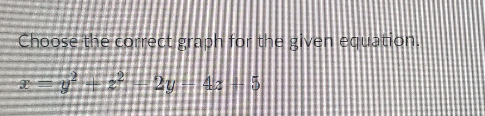 Solved Choose the correct graph for the given equation. 2x2 | Chegg.com