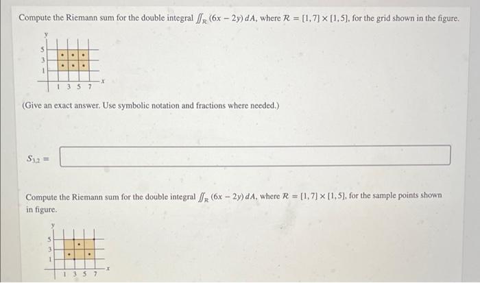Solved Compute the Riemann sum for the double integral [R | Chegg.com