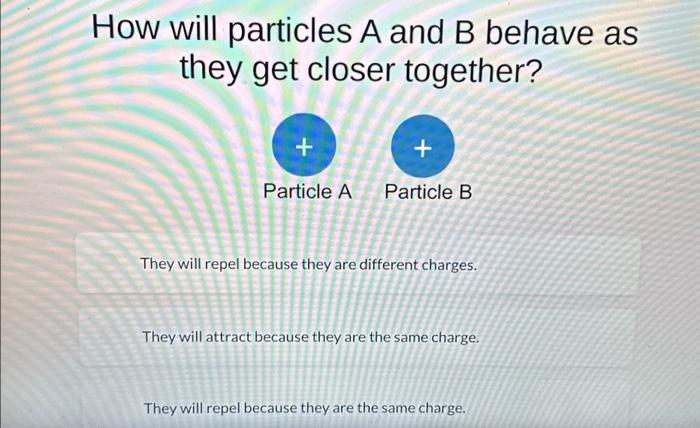 Solved How will particles A and B behave as they get closer | Chegg.com
