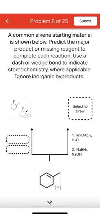 Solved A common alkene starting material is shown below. | Chegg.com
