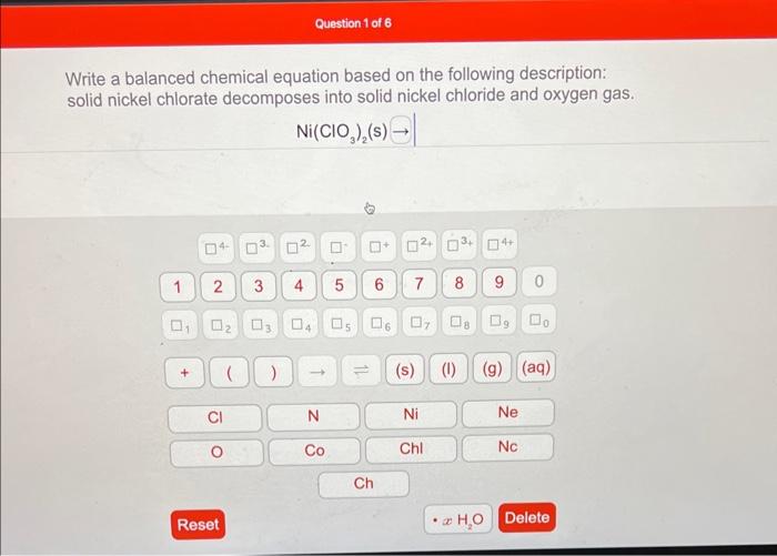 Solved Write a balanced chemical equation based on the | Chegg.com