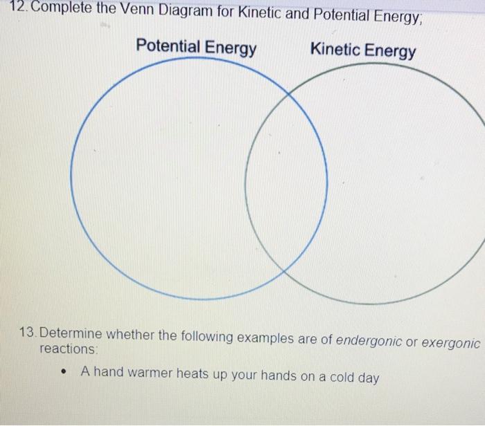 Solved 12. Complete the Venn Diagram for Kinetic and | Chegg.com