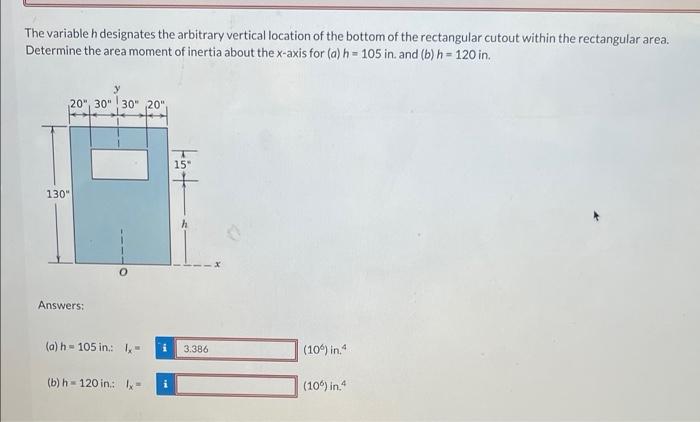 Solved The variable h designates the arbitrary vertical | Chegg.com