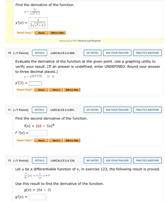 Solved Complete the table to find the derivative of the | Chegg.com