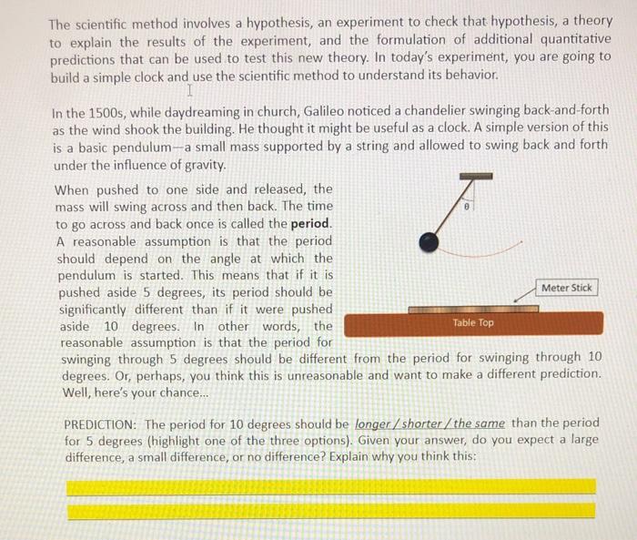 Solved The scientific method involves a hypothesis, an | Chegg.com